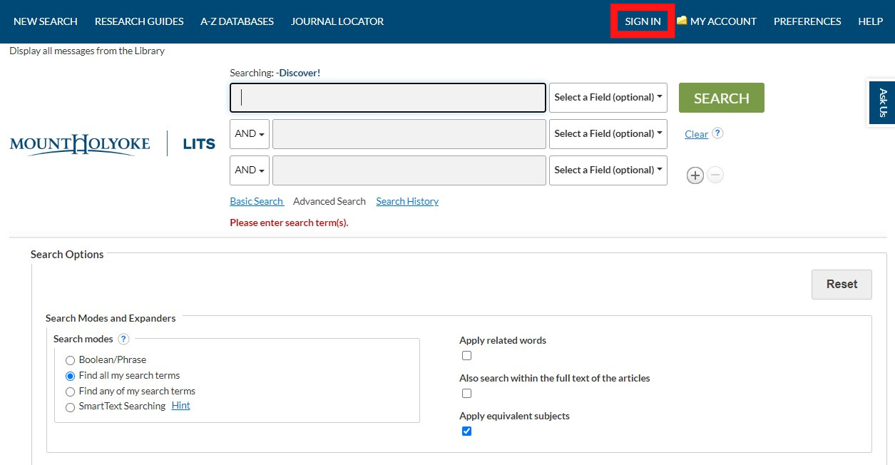 My library accounts | LITS